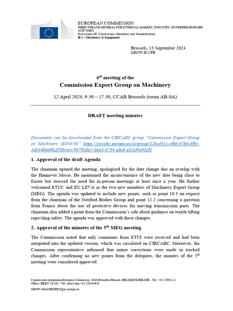 MEG Meeting Minutes v1.00 (Draft) | PDF | Standardization