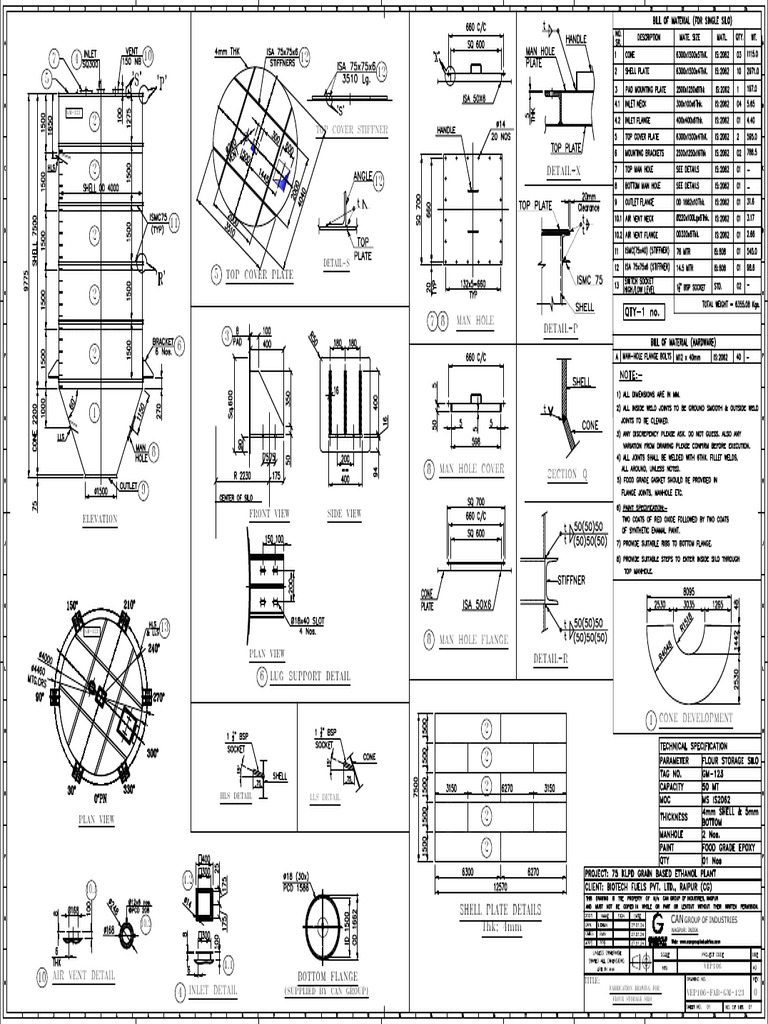 Flour Storage Silo Design GM-123 | PDF
