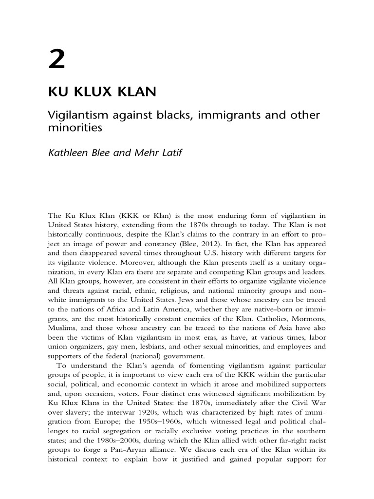 Ku Klux Klan | PDF | Ku Klux Klan | White Supremacy