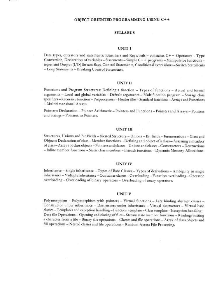 I Year - DKA12 - Object Oriented Prog. Using C++ - 1 | PDF I Year - DKA12 - Object Oriented Prog. Using C++ - 1 | PDF