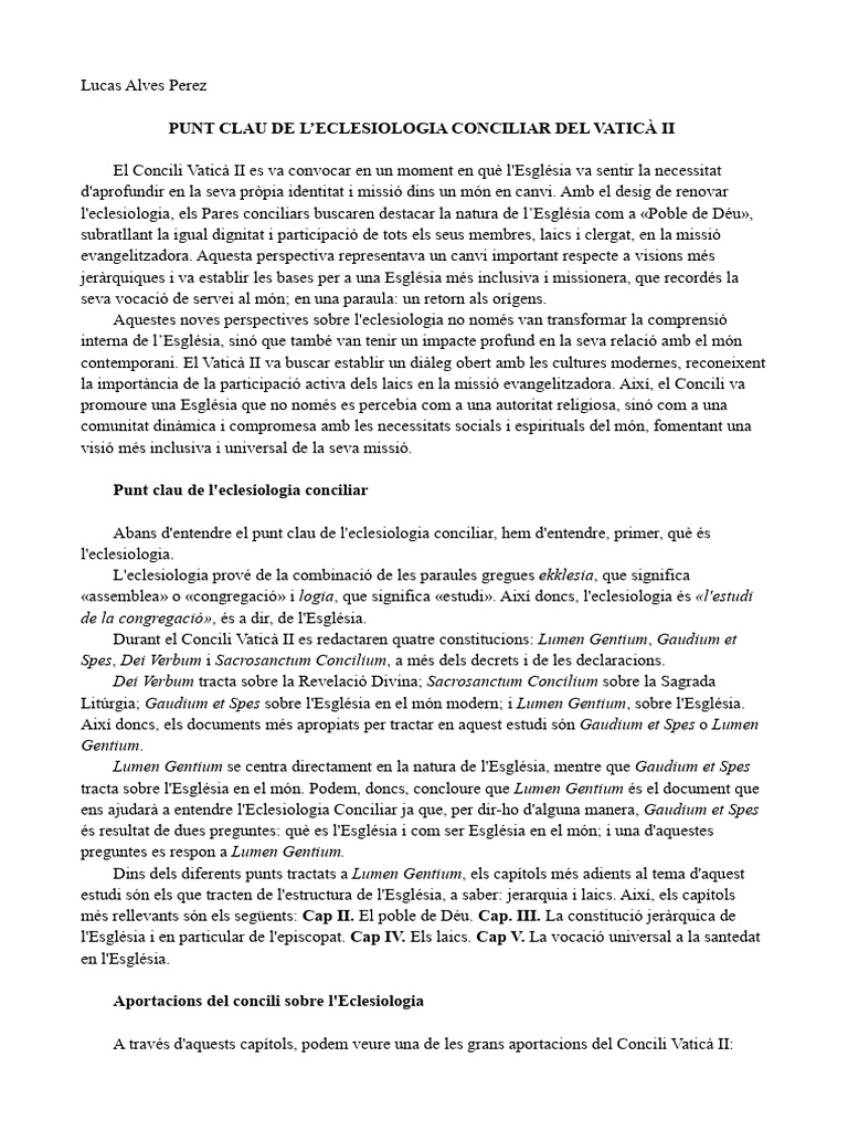 Eclesiologia Vaticà II | PDF