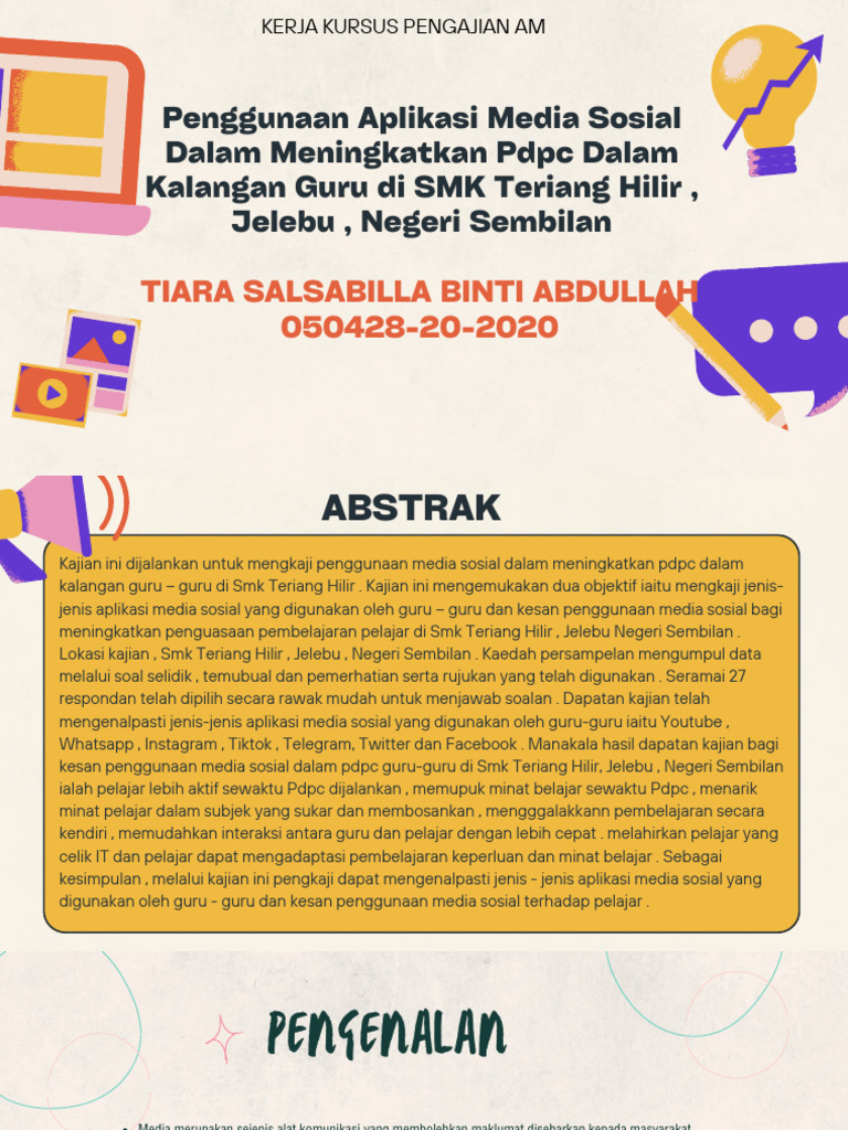 Cream Colorful Illustration Social Media Optimization Presentation | PDF