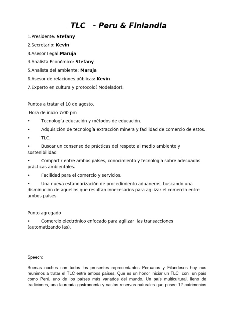 TLC - Peru & Finlandia | PDF | Perú | Finlandia
