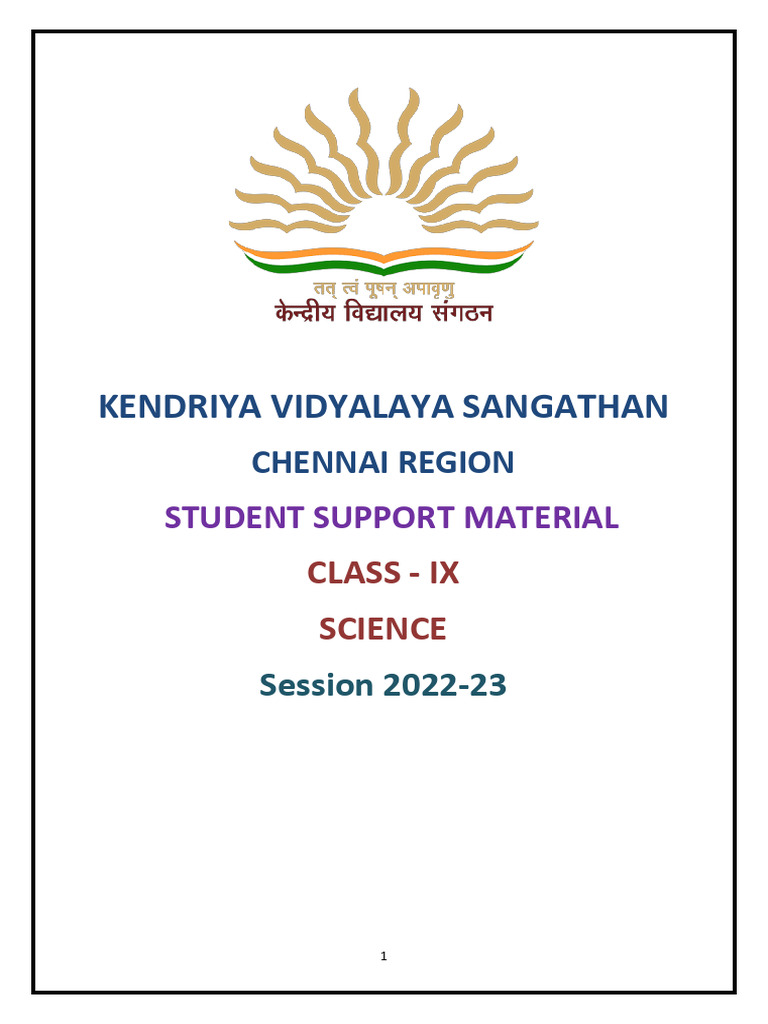 Student Support Material-Ix - Science | PDF | Ion | Mixture