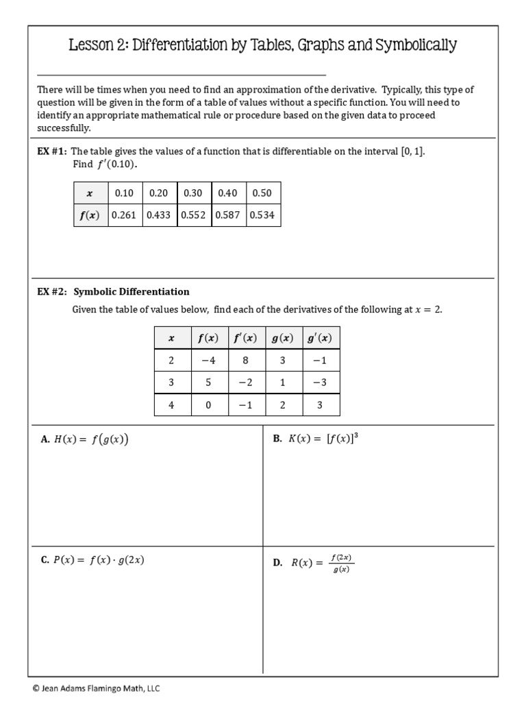 AP Calc 3.2 Guided Notes | PDF | Teaching Methods & Materials