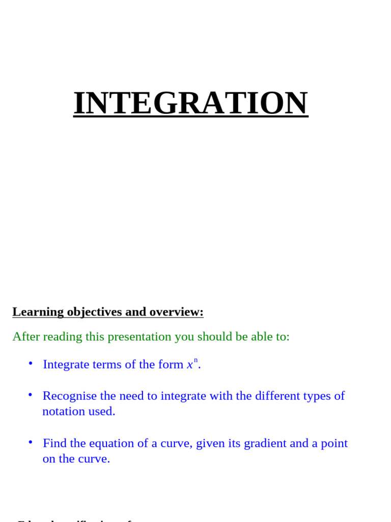 Integration | PDF | Integral | Derivative