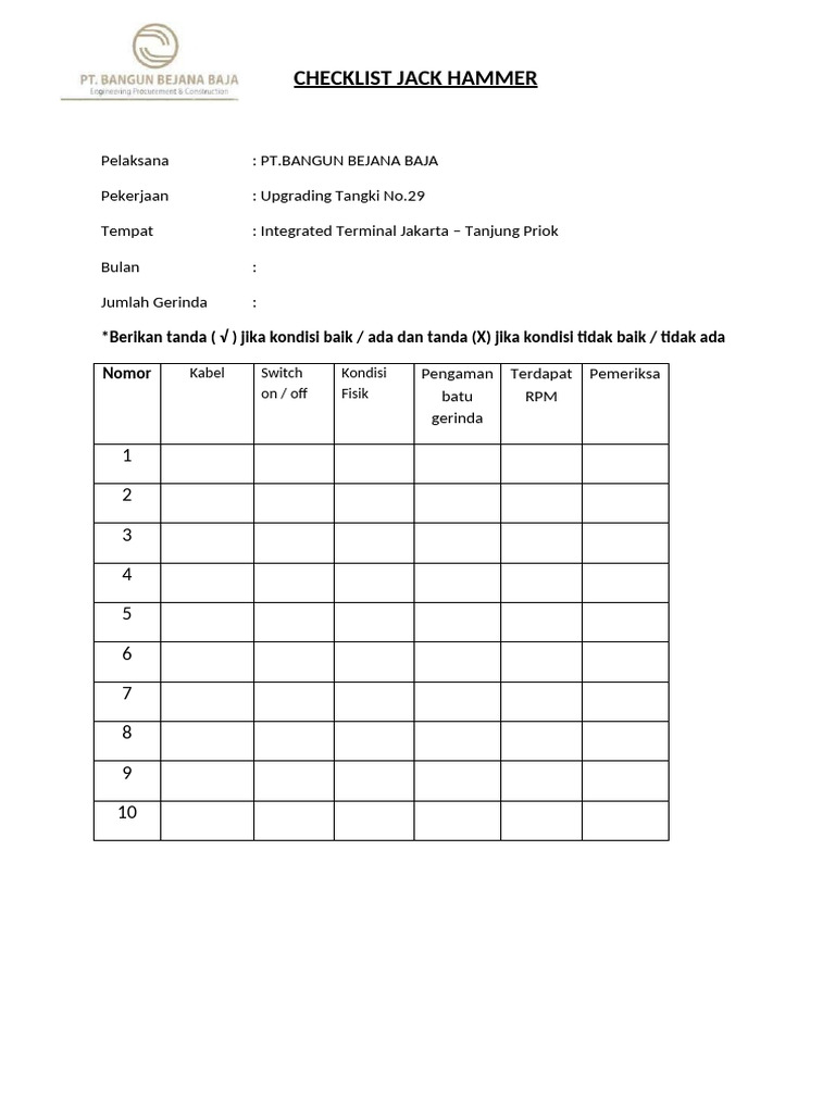 CHECKLIST Gerinda New-2 | PDF