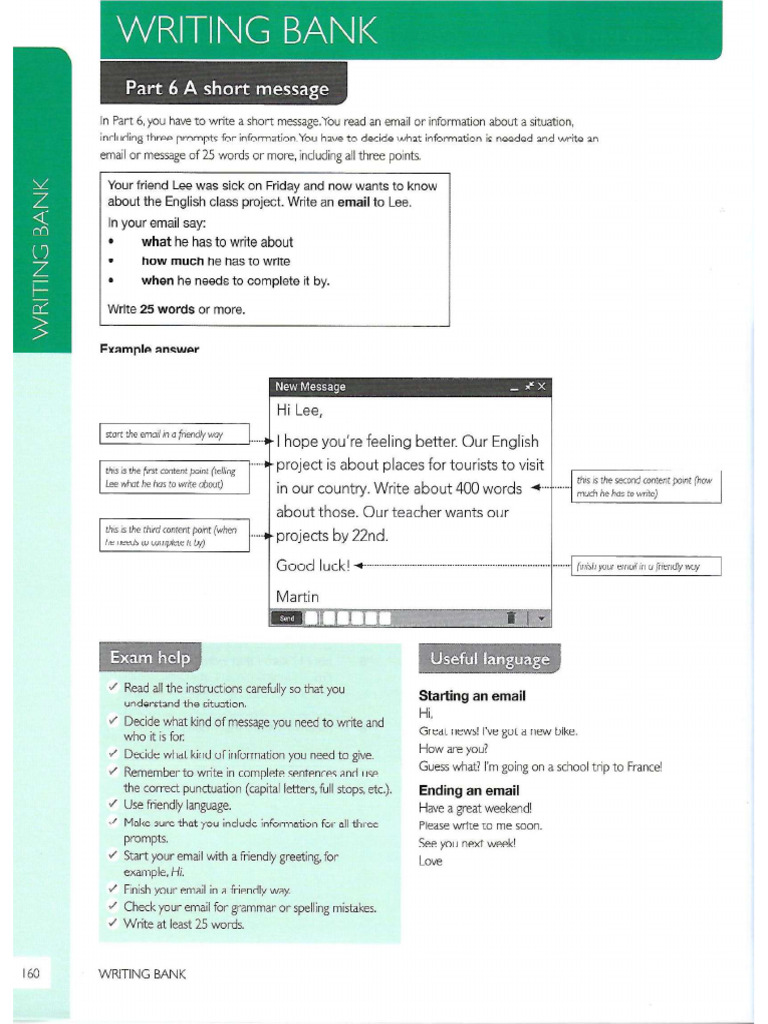 How To Write An Email in KEY A2 Task 1 | PDF