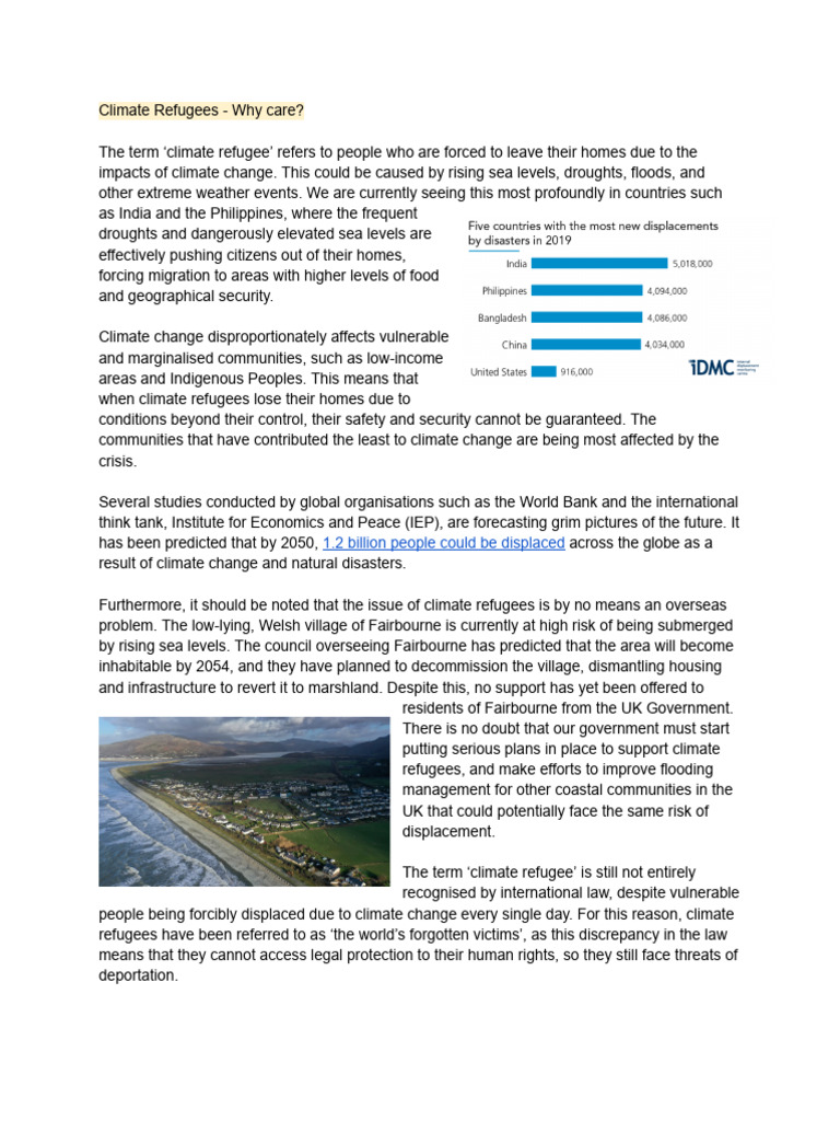 Climate Refugees - Why Care | PDF | Climate Change | Refugee