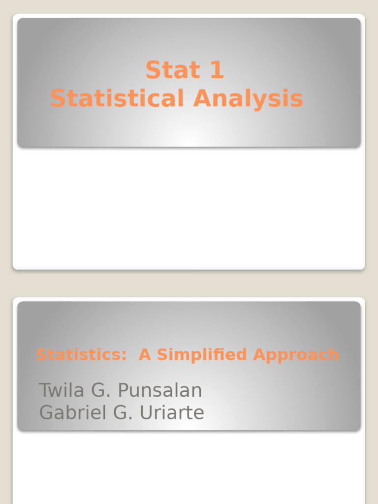 Stat 1 - Introudction To Statistical Analysis | PDF | Self-Improvement | Science & Mathematics