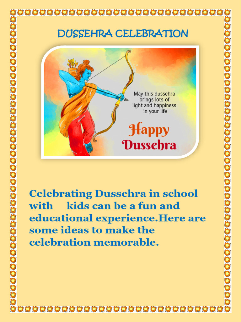 Dussehra Fun for School Kids | PDF