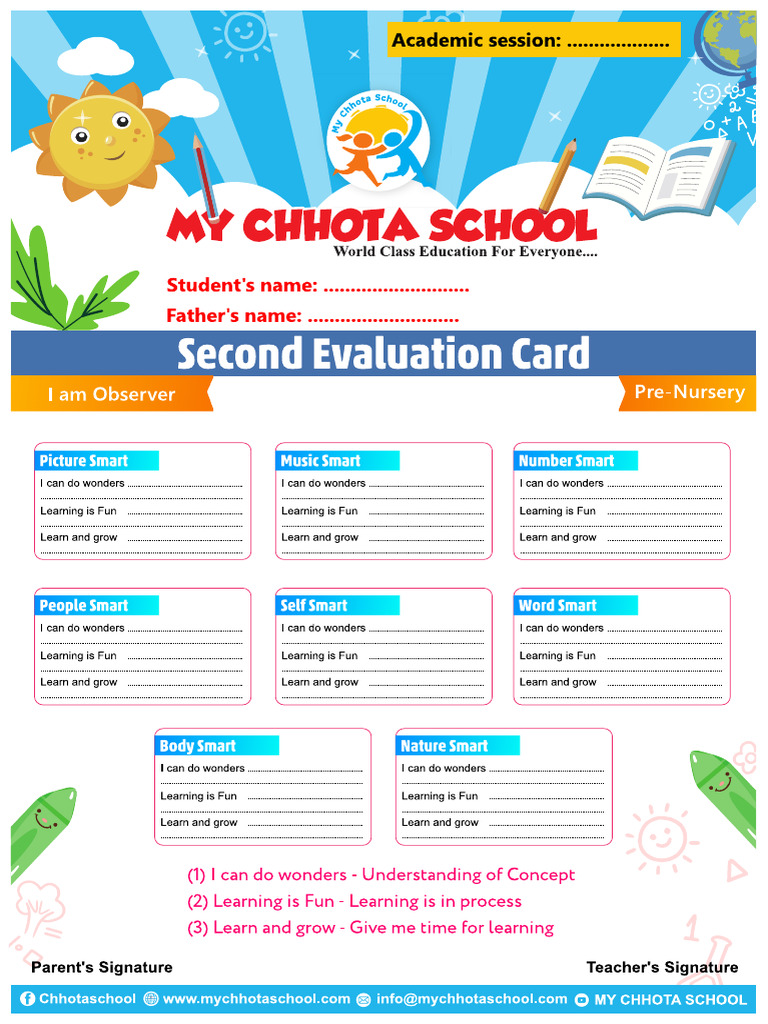 Second Evaluation Card | PDF