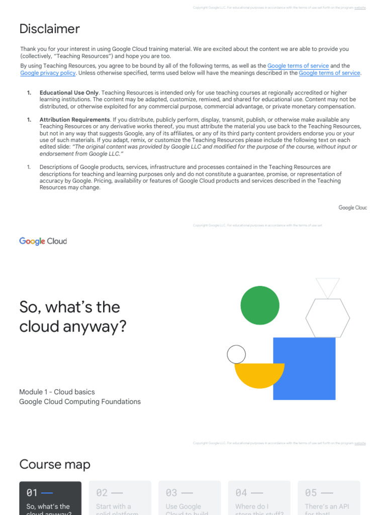 Google Cloud Computing Foundations M1 - So What - S The Cloud Anyway - v1.3 | PDF | Cloud ...