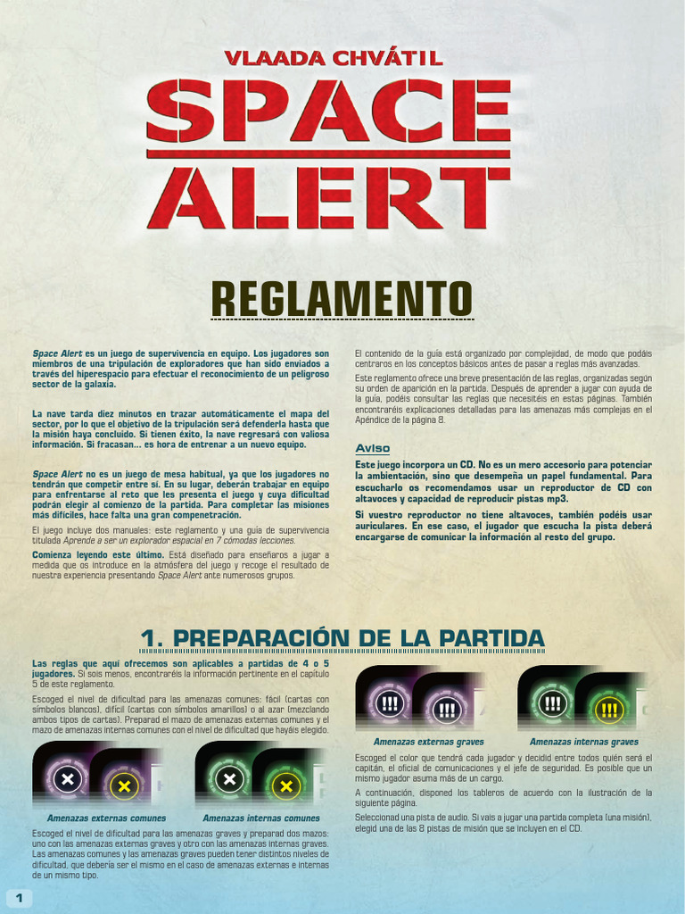 Space Alert Rules Es | PDF | Motor a reacción | Avión de combate