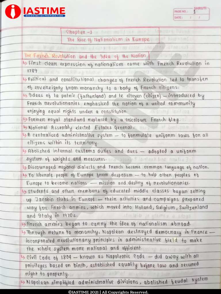 NCERT History Class 10 (Chapter-1) by ©IASTIME | PDF | Political Science