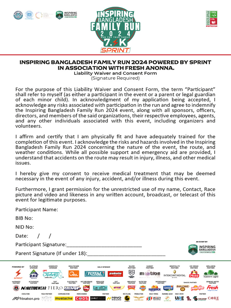 IBFR'24 Liability Waiver Consent Form | PDF | Private Law