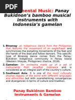 Panay Bukidnon Bamboo Instruments and Gamelan | PDF | Performing Arts ...