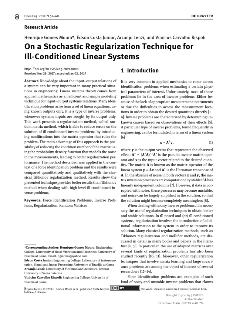Open Engineering On A Stochastic Regularization Technique For Ill