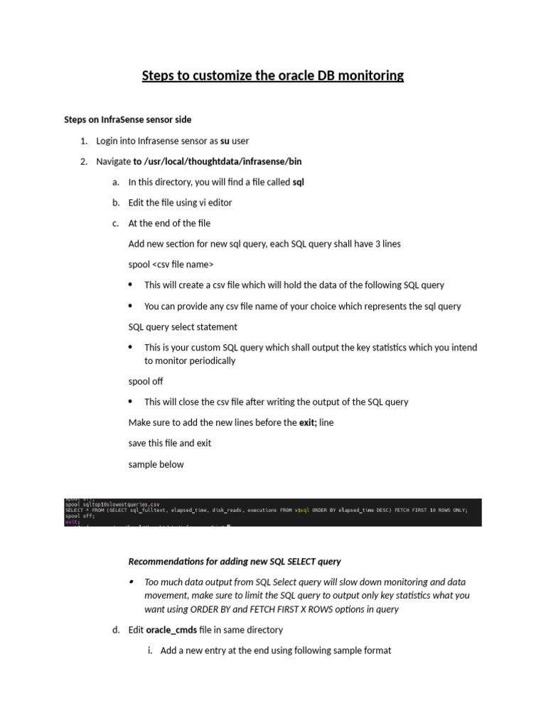 Customizing Oracle Db Monitoring Pdf Sql Table Database