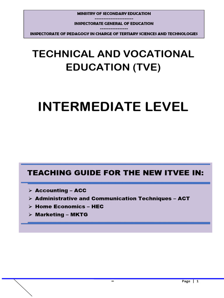 Tve Intermediate Level Teaching Guide For 2025 New Syllabus - Final-2 | PDF | Computer Data Storage