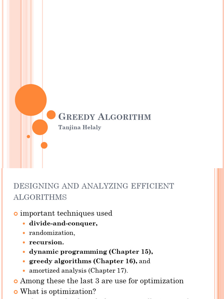 Algo Lecture9 GreedyAlgorithm | PDF | Mathematical Optimization | Algorithms