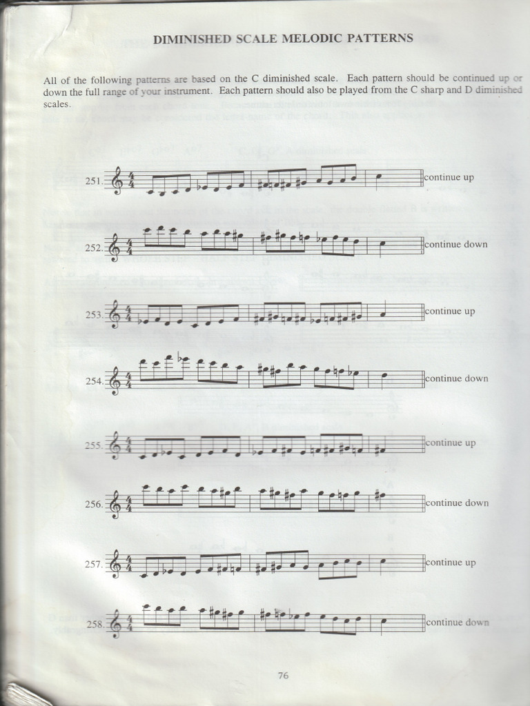 Diminished Scale Melodic Patterns | PDF