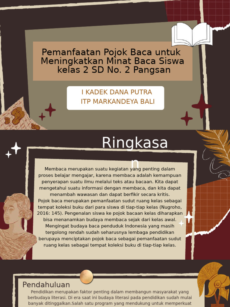 Pojok Baca Tingkatkan Minat Baca Siswa | PDF | Seni & Disiplin Bahasa