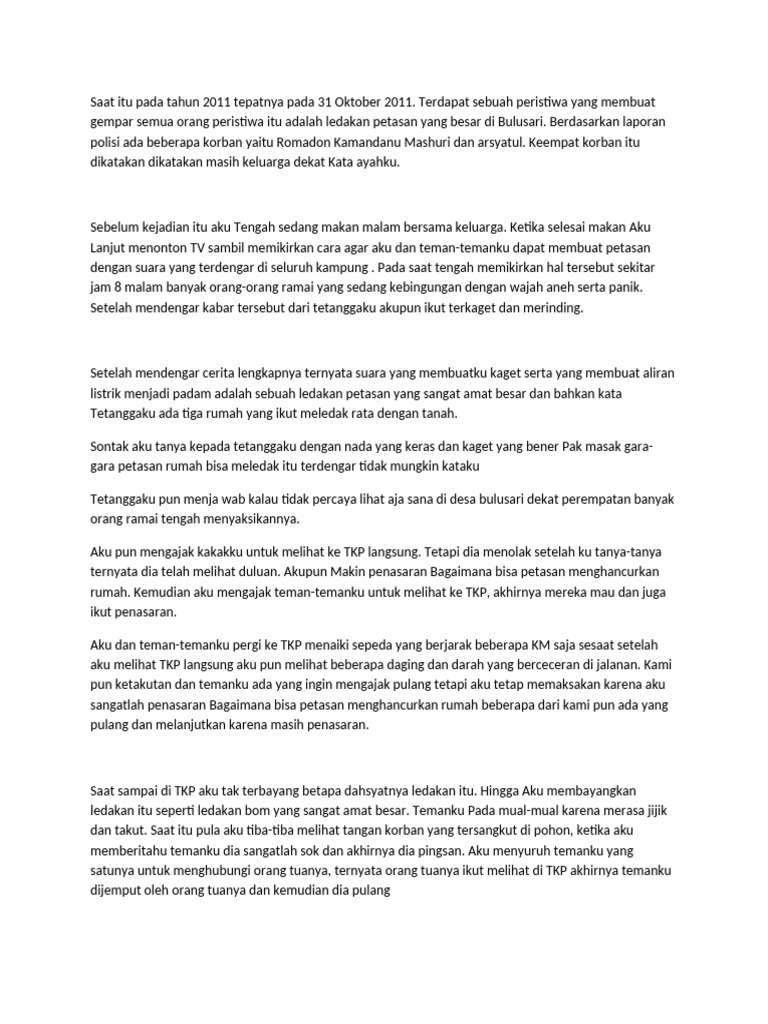 Ledakan Petasan di Bulusari 2011 | PDF