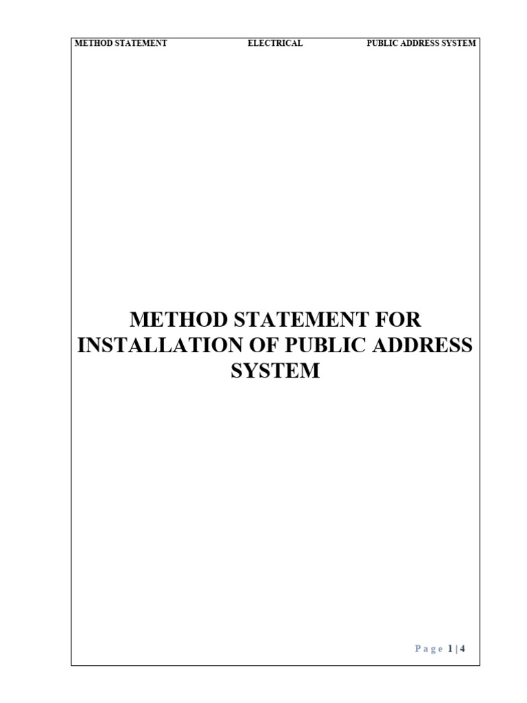 Public Address System Installation Guide | PDF | Electrical Engineering ...