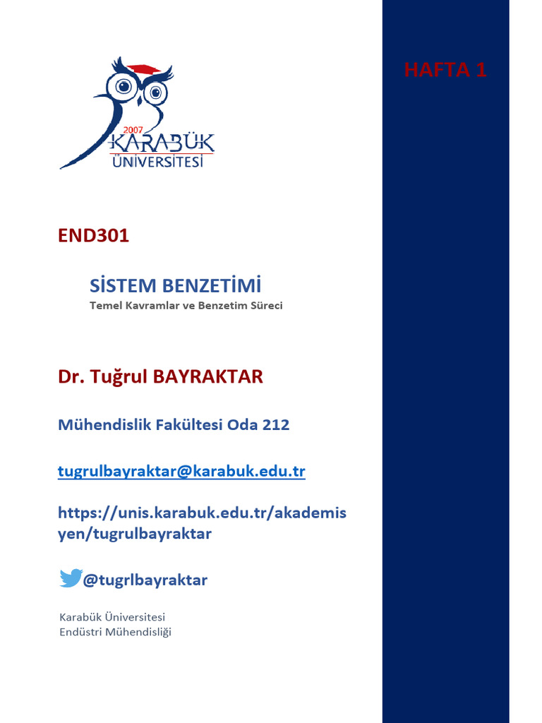 H01. Sistem Benzetimine Giriş | PDF