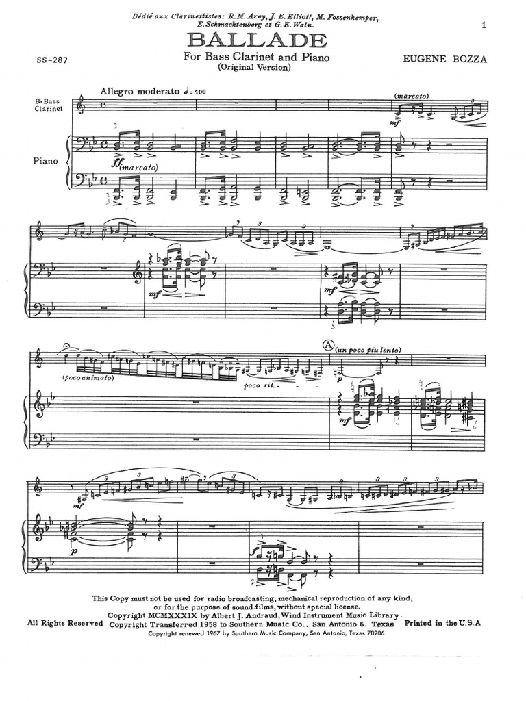 Ballade Bozza Piano | PDF