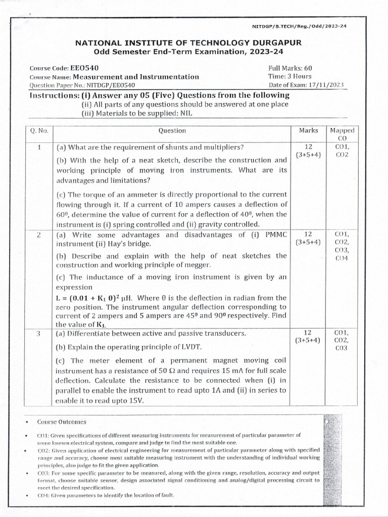 EEO Odd Sem End-Term 2023-24 | PDF