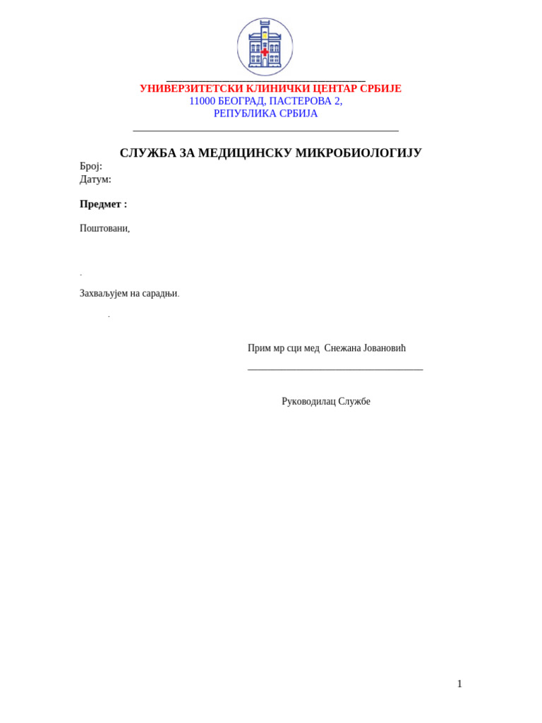 Novi Memorandum Mikrobiologija | PDF