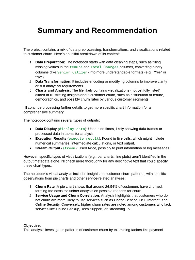 Summary of Churn Analysis | PDF | Data | Credit Card Summary of Churn Analysis | PDF | Data | Credit Card