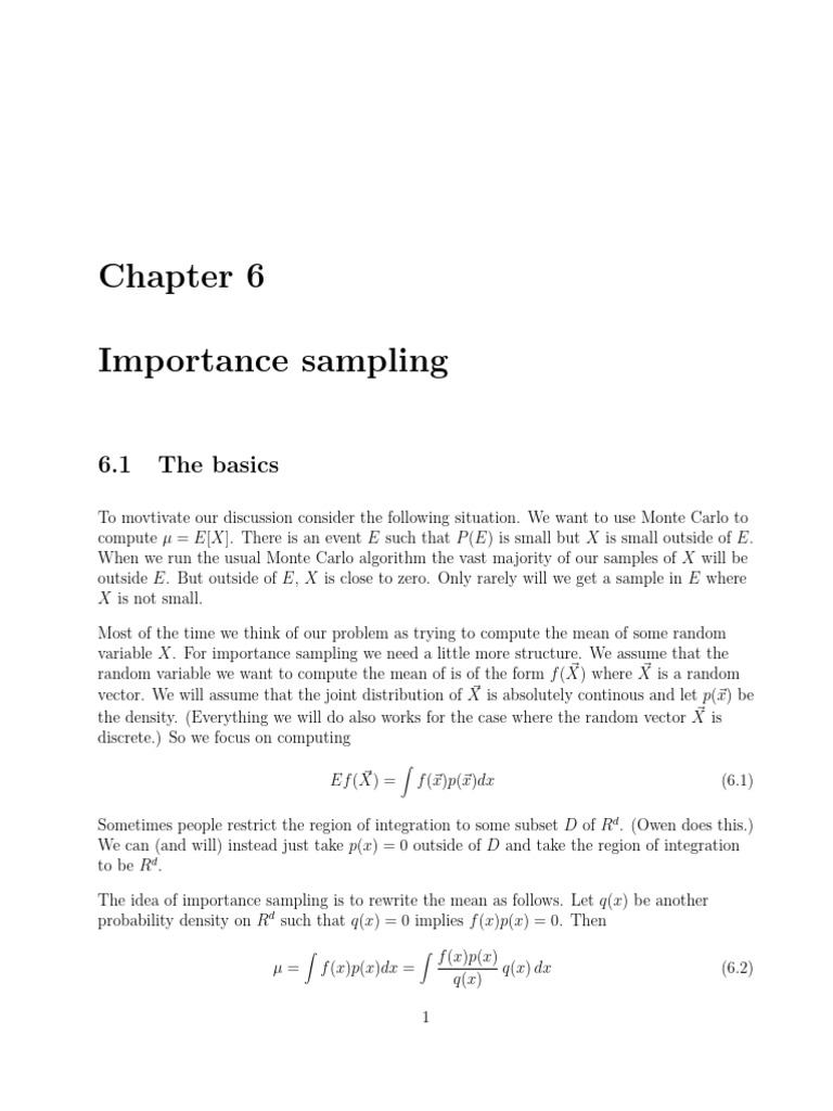 importance sampling | PDF | Probability Distribution | Variance importance sampling | PDF | Probability Distribution | Variance