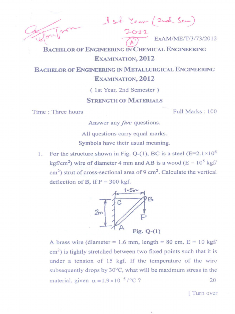 1st-2nd Sem-2012q | PDF