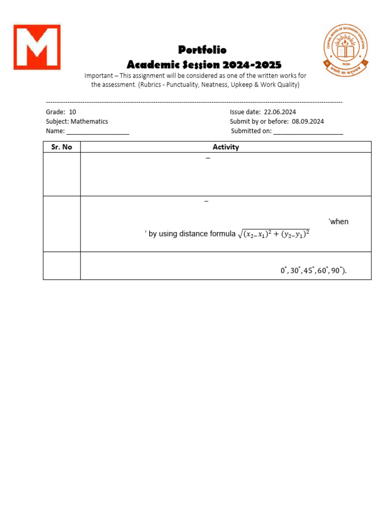 School Data DMIS Assignment 162209 Grade10 Portfolio Topic - 2024!25!2 ...