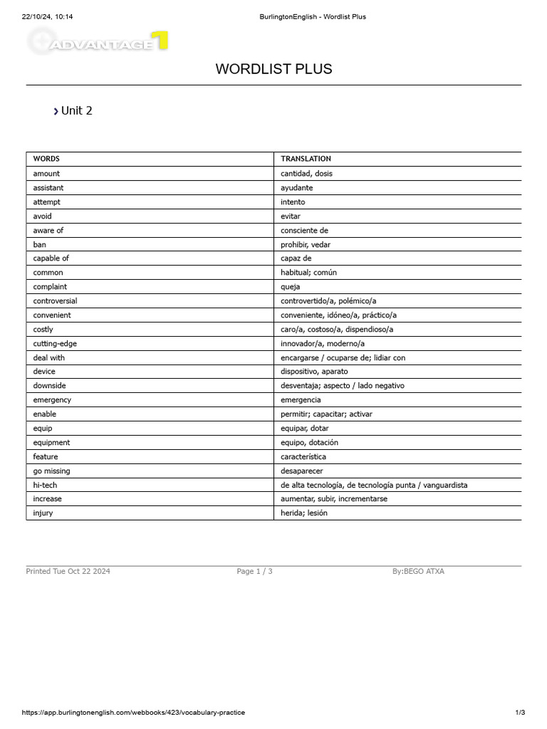 Vocab U2 | PDF | Diseño
