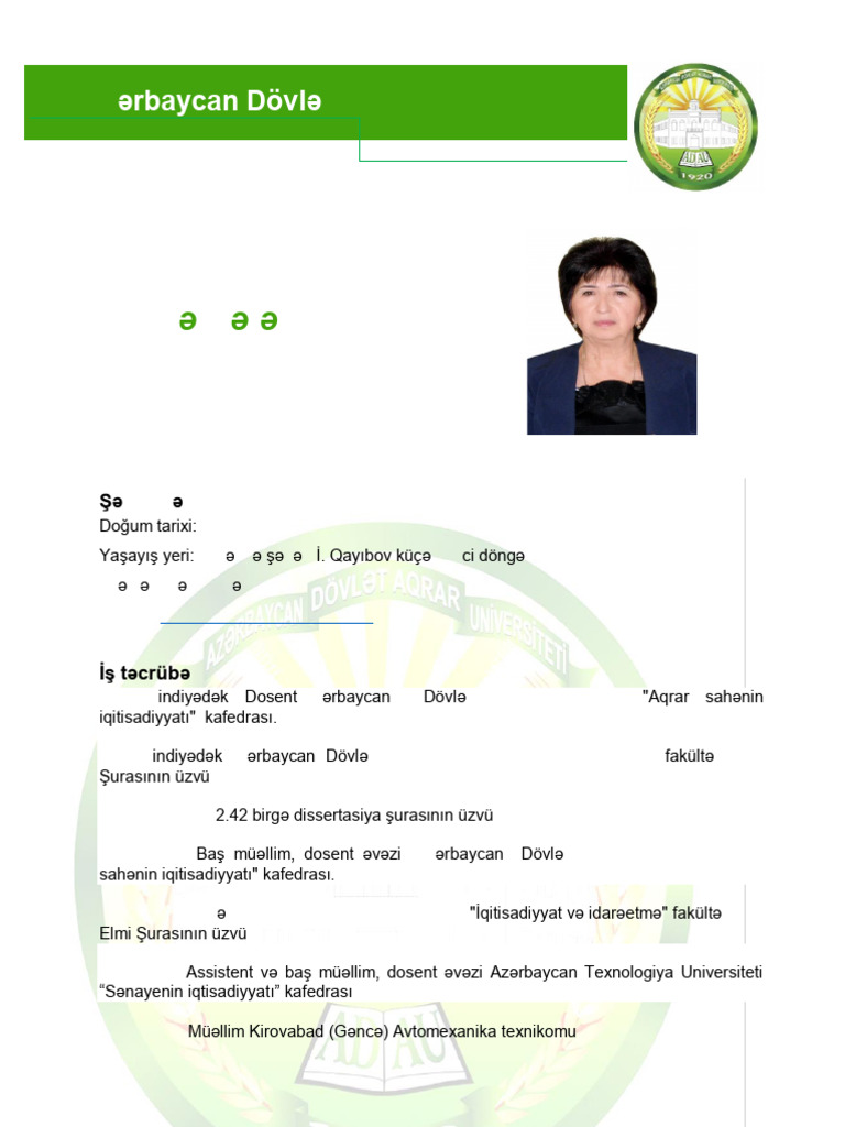 Dosent Cfrova R.M. Yeni CV | PDF