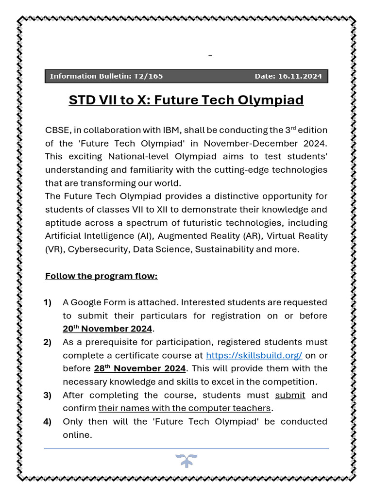 Future Tech Olympiad for Students | PDF | Artificial Intelligence | Intelligence (AI) & Semantics
