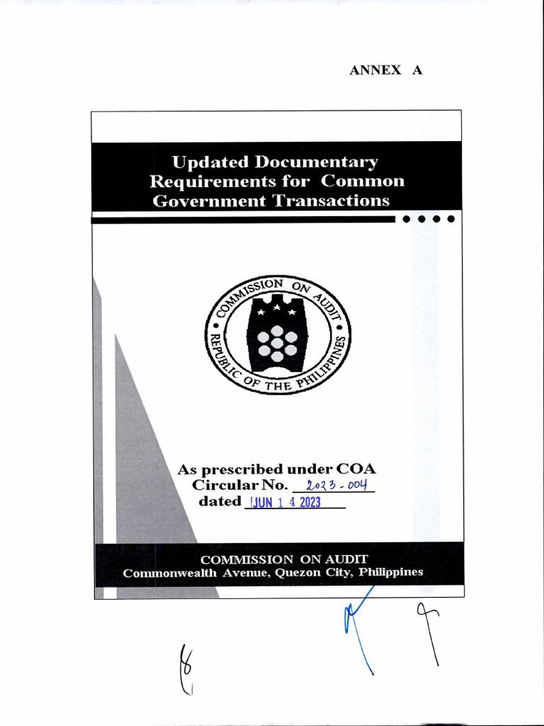 Coa c2023 004 Updated Documentary Requirements Annex A 0001 1 | PDF | Law