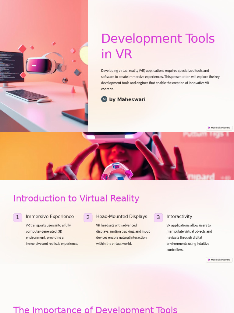 VR Development Tools Overview | PDF | Virtual Reality | Augmented Reality