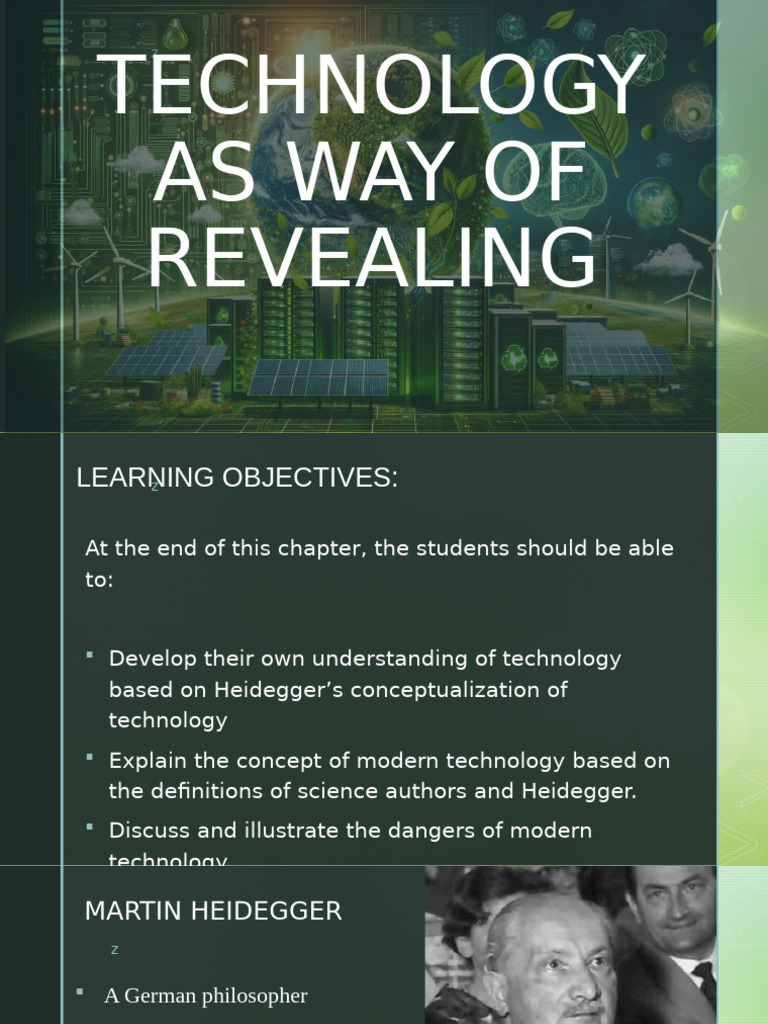 Heidegger Technology As Way of Revealing | PDF | Martin Heidegger ...