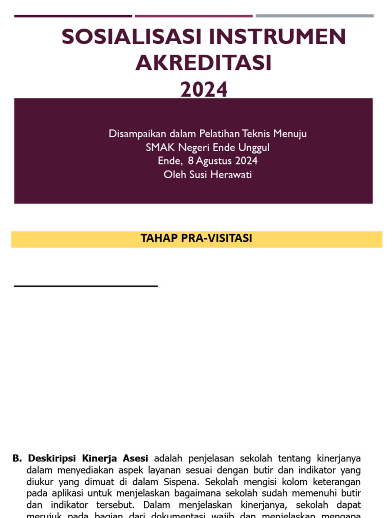Sosialisasi Instrumen Akreditasi 2024 | PDF | Karier & Perkembangan | Sains & Matematika
