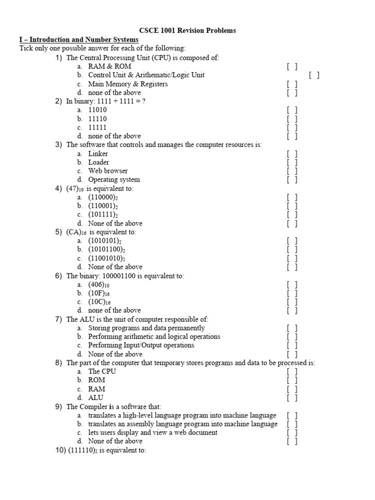 Revision Problems | PDF | Mathematics | Computing