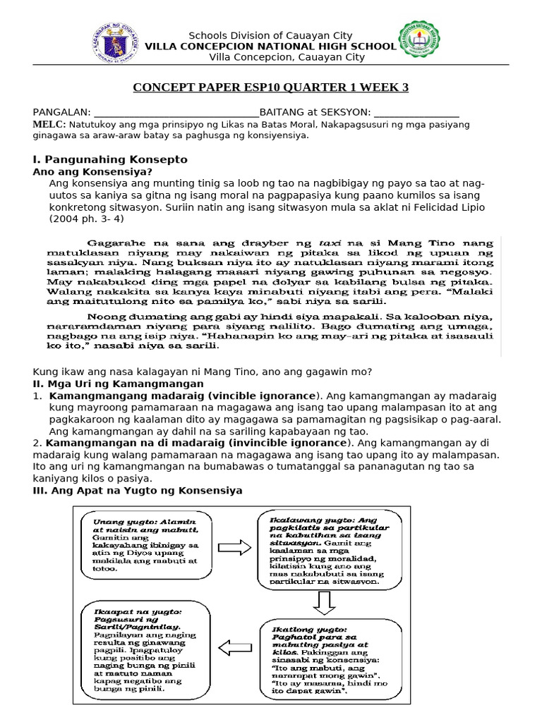 Concept Paper Esp Q1week 3 | PDF