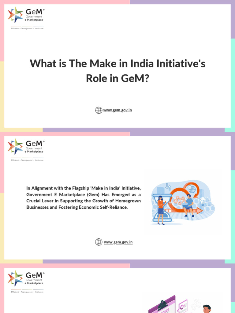 What Is The Make in India Initiative's Role in GeM ? | PDF