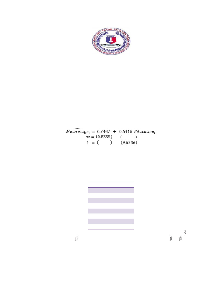 Econometrics Work Sheet For Mid Exam | PDF | Econometrics | Ordinary ...