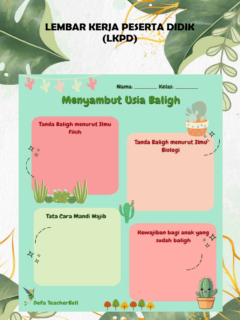 LKPD Bab 4 - Menyambut Usia Baligh | PDF | Karier & Perkembangan