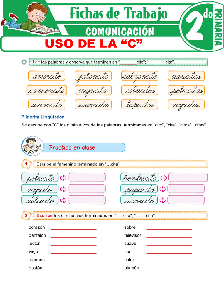 Uso de La "C" para Segundo Grado de Primaria | PDF